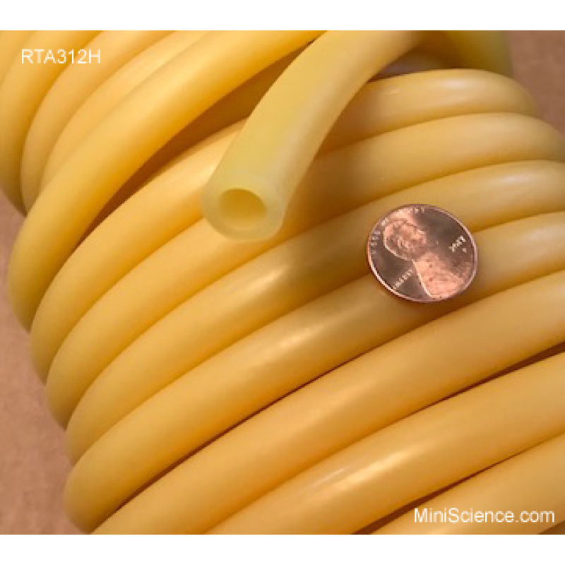 Rubber Tubing, Amber, Natural, Wide 5/16" Id & Thick Wall