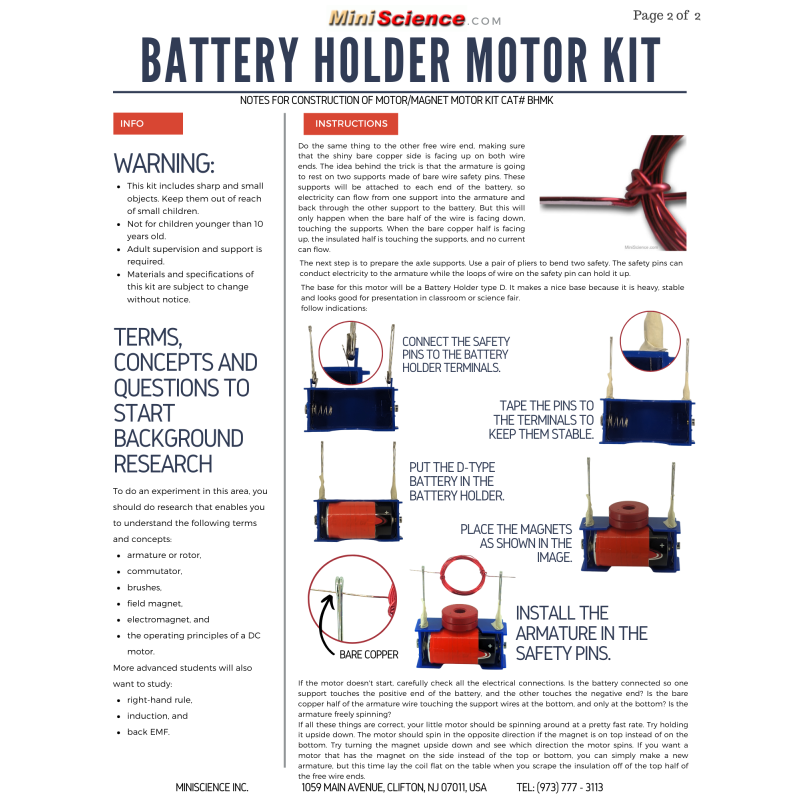 Battery Holder Motor Kit