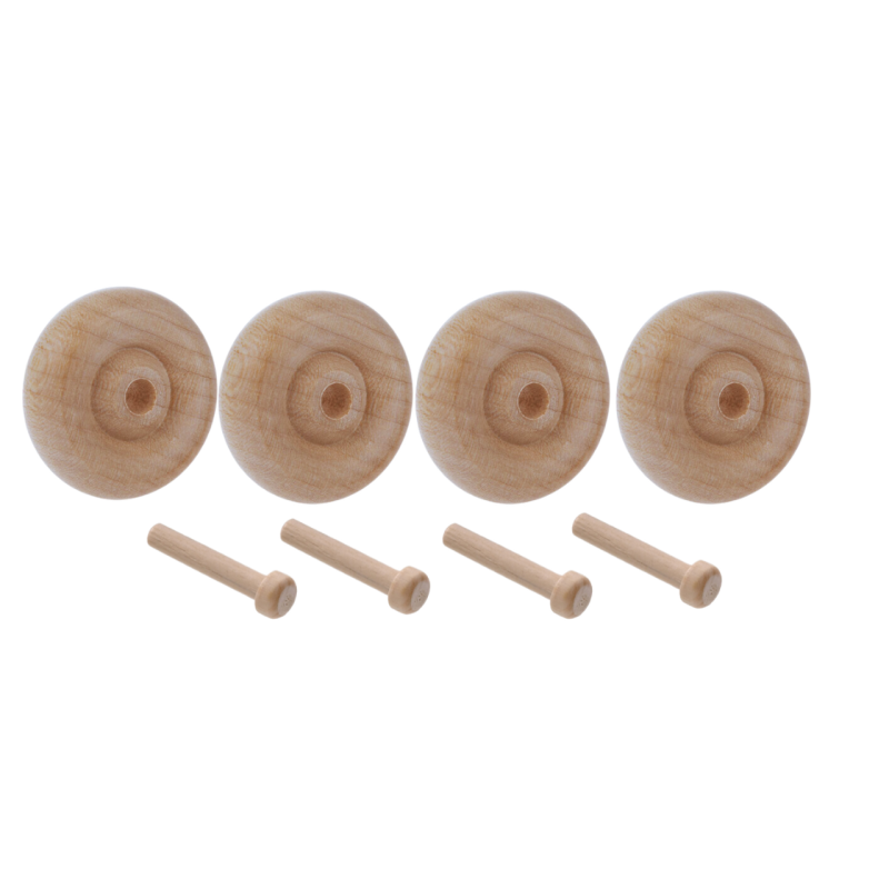 Wood Toy Wheels 2" 4 Pack