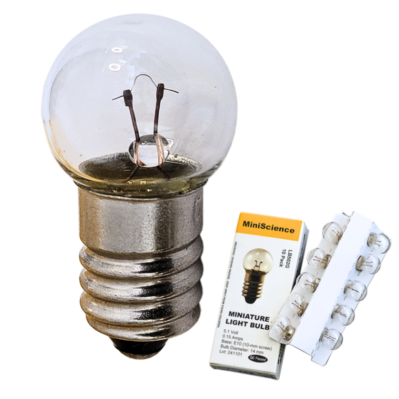 Miniature Light Bulbs, 5.1 Volt (Student grade, Economy grade)
