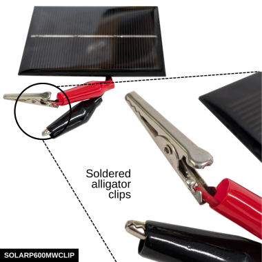 Mini Solar Panel with Alligator Clips